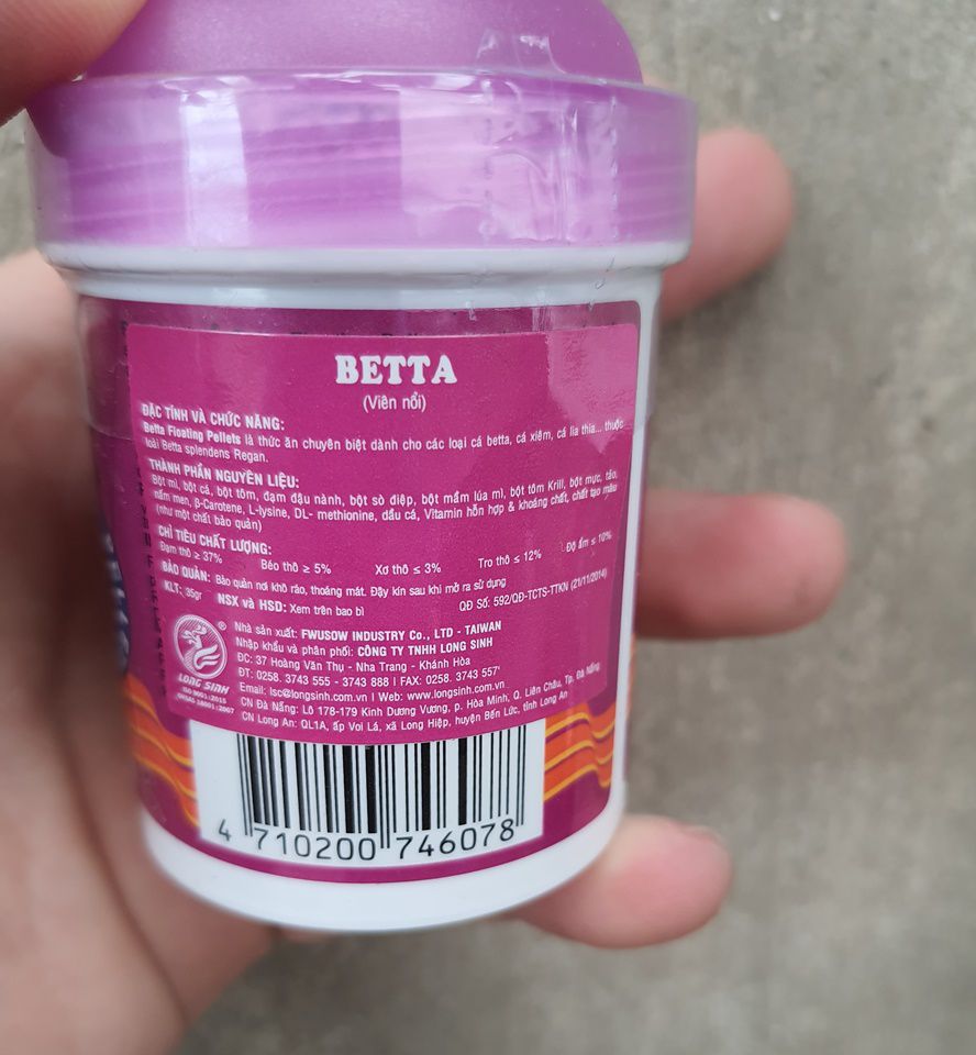 Thức ăn cho cá Betta, cá chọi, hũ 35g - Yeucay.vn